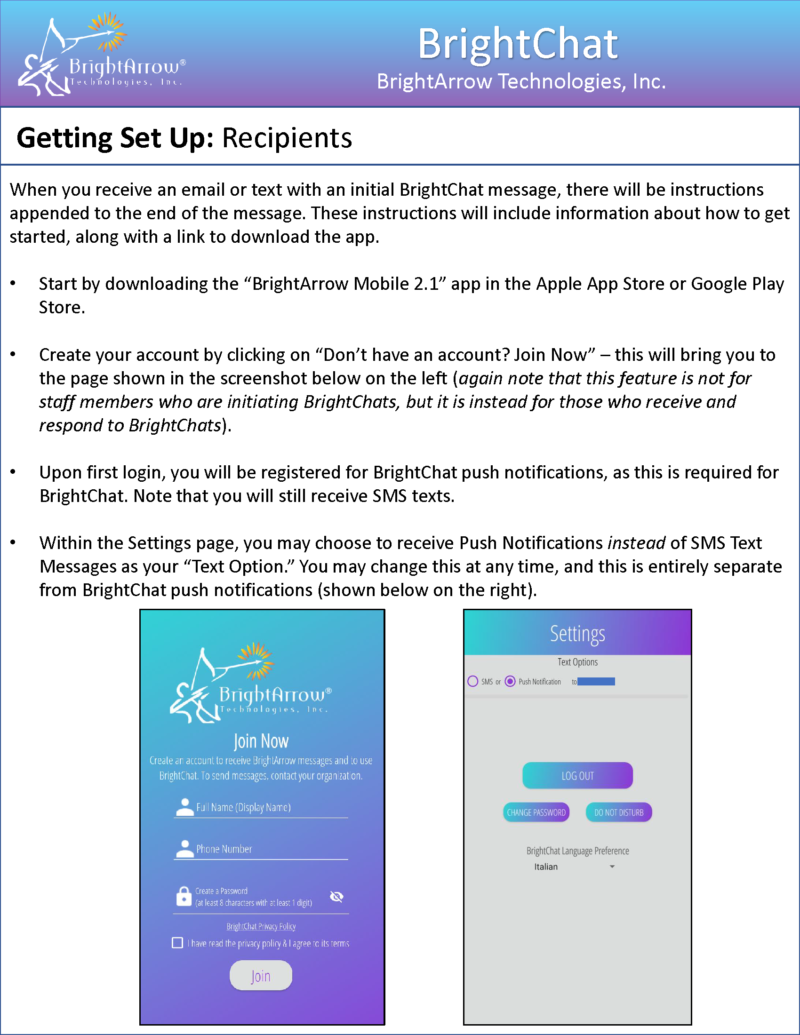 BrightChat Documentation | BrightArrow Technologies